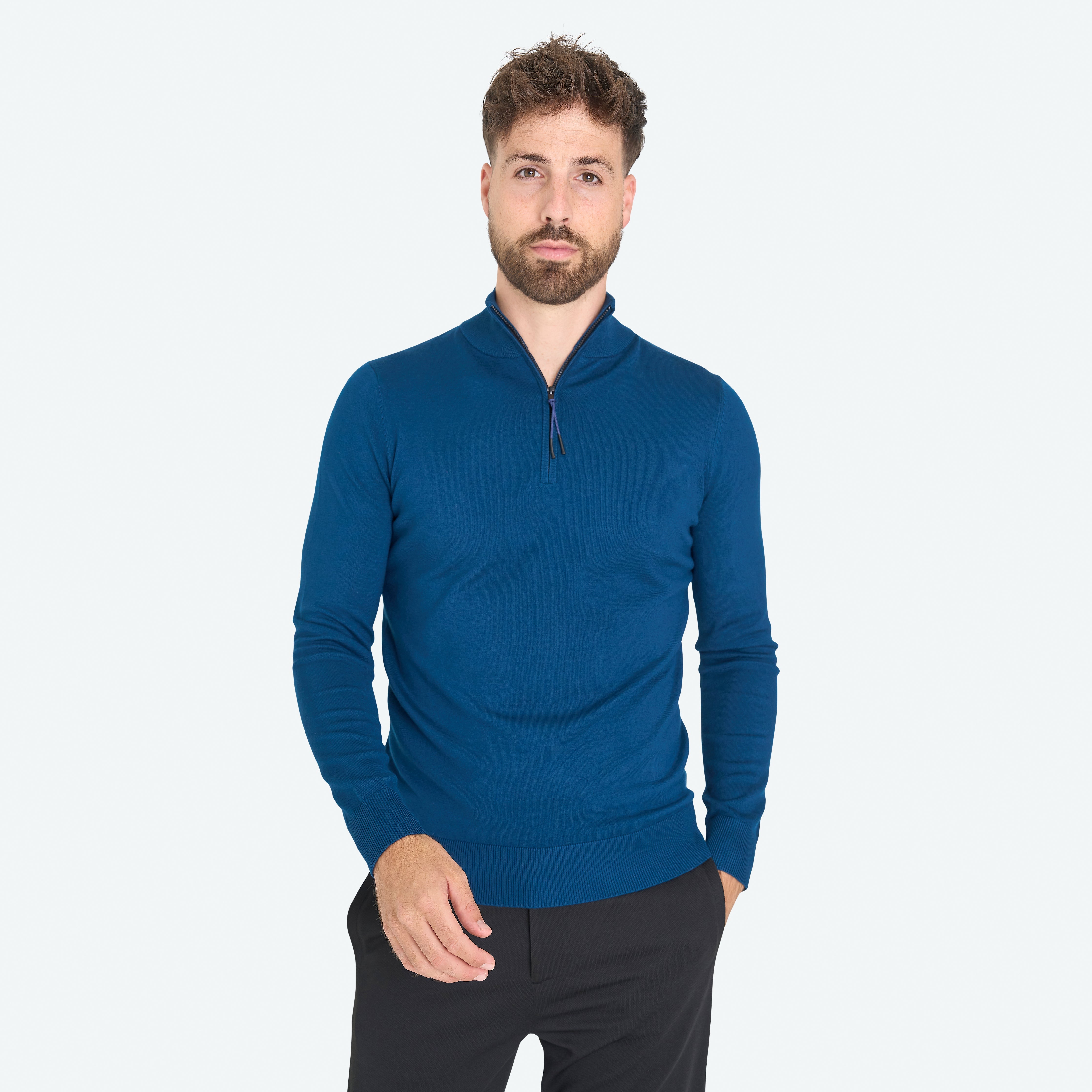 Zipper Pullover Simon Navy - Solution Clothing